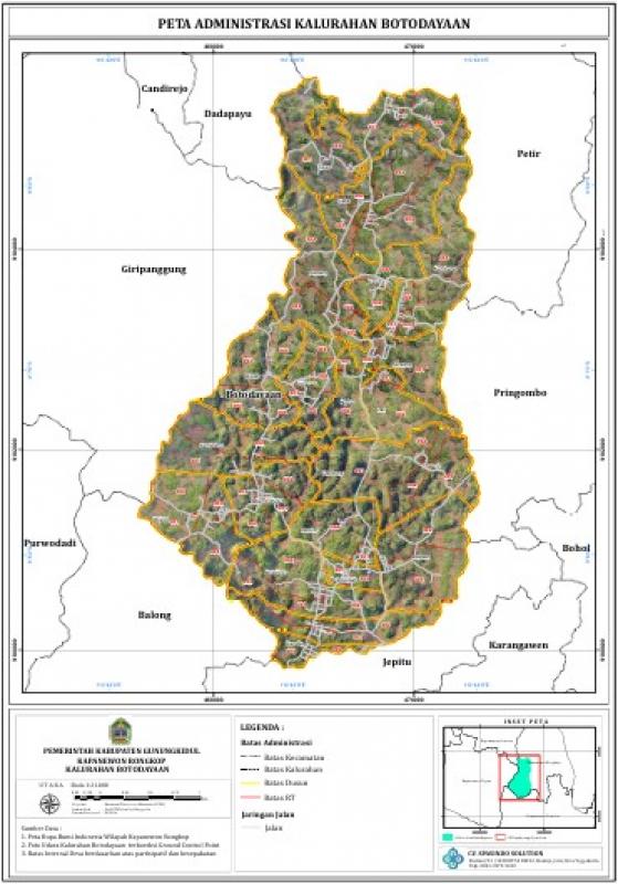 Peta Administrasi Kalurahan Botodayaan Perkuat Akurasi Data Wila
